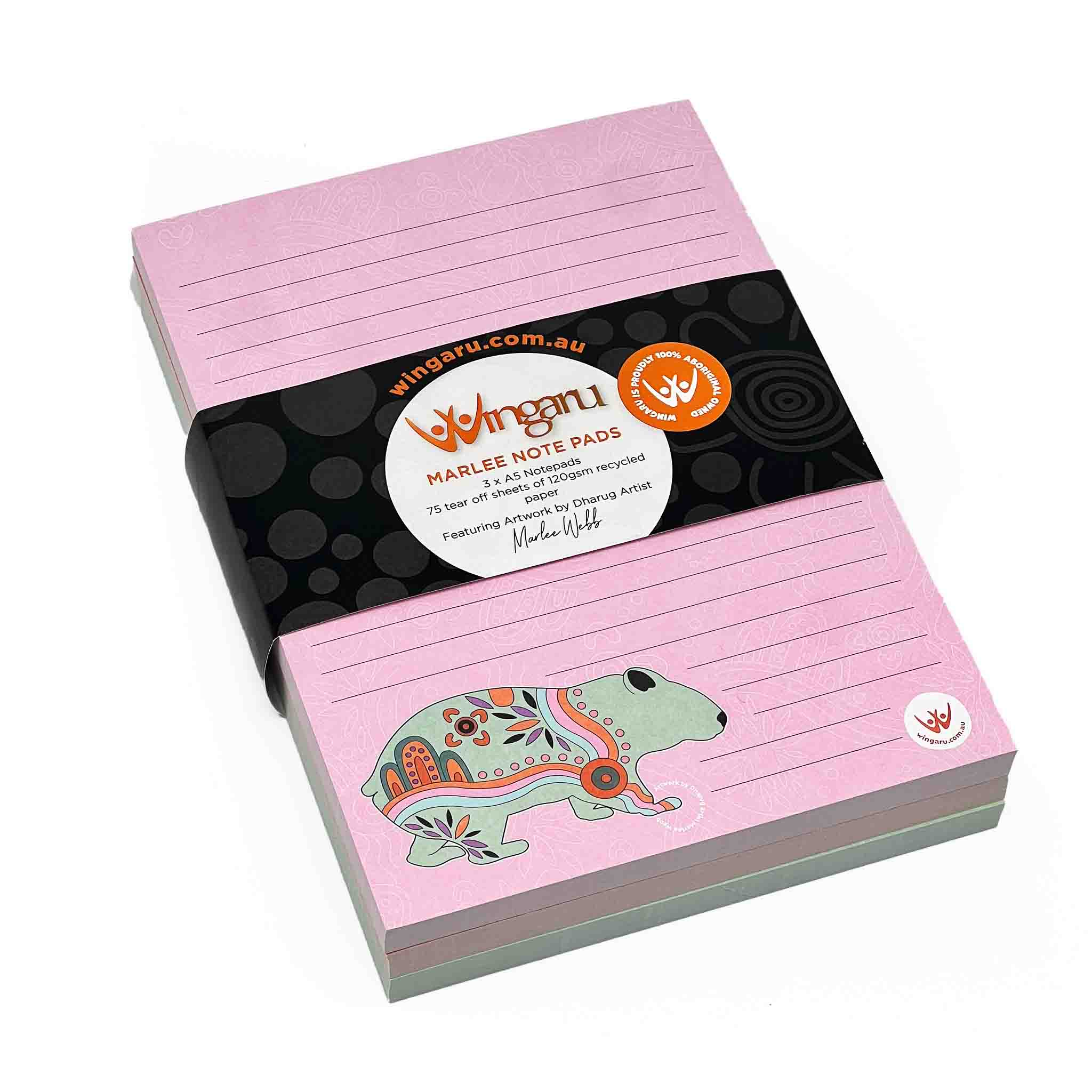 Marlee A5 Notepads - 3 pack · Wingaru Store